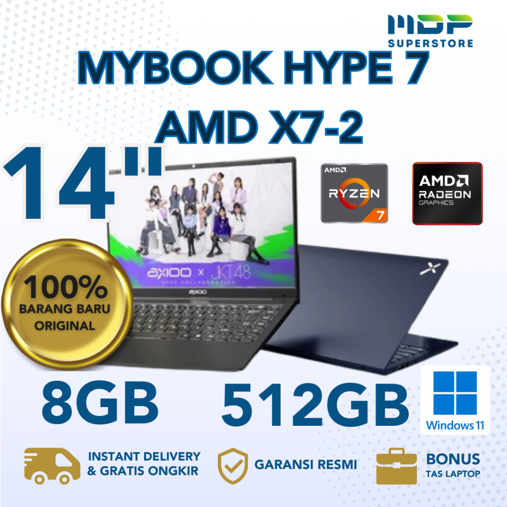 Jual LAPTOP AXIOO MYBOOK HYPE 7 AMD X7-2 AMD R7 8/512GB SSD 14"FHD WIN ...