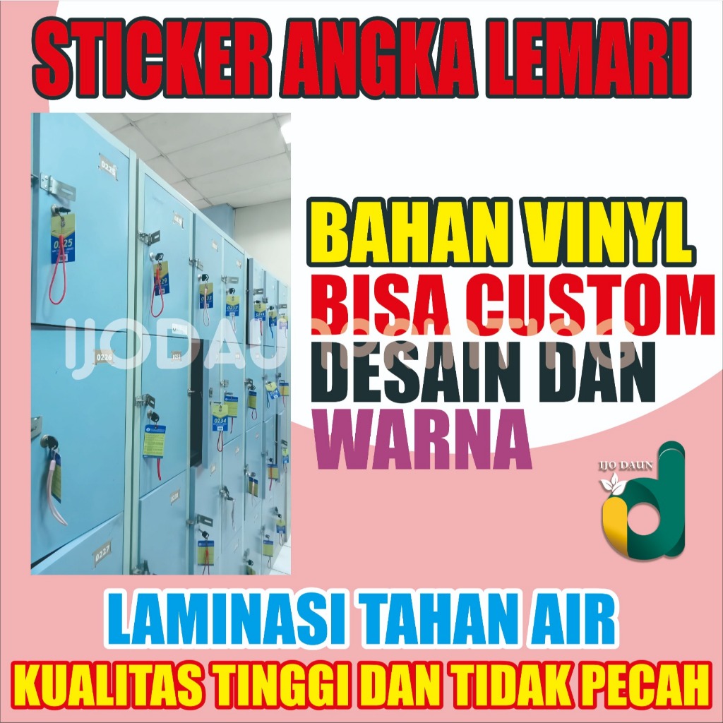 Jual STICKER ANGKA CUSTOM UNTUK LOKER LEMARI KANTOR SEKOLAH BAJU DLL ...