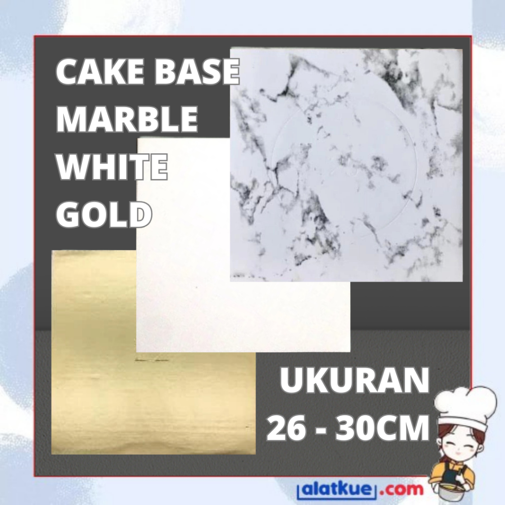 Jual Tatakan Kue Kotak Putih Cake Board Gold Polos Cake Base Square ...