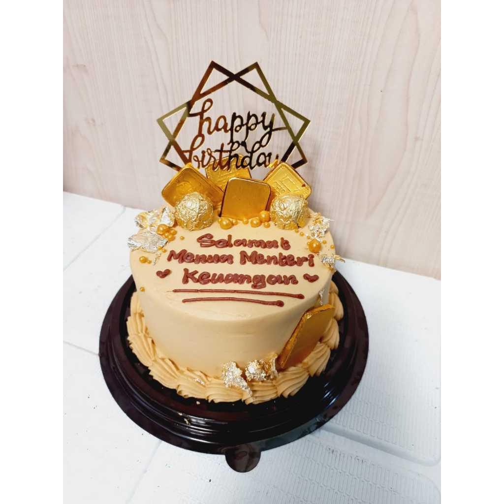 Jual kue ulang tahun blackforest tema gold instan bandung bisa dadakan ...