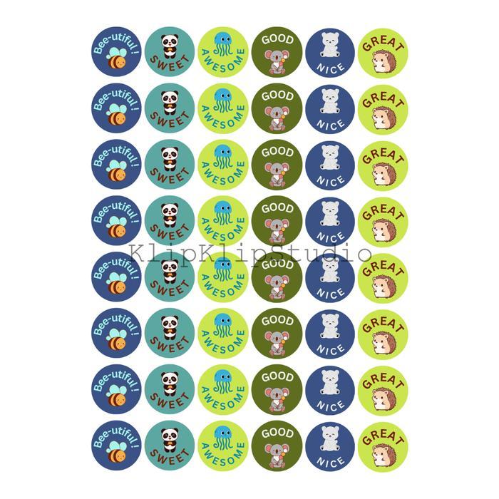 Jual Stiker Sticker Label Reward Untuk Anak Penghargaan Good Job Hebat ...
