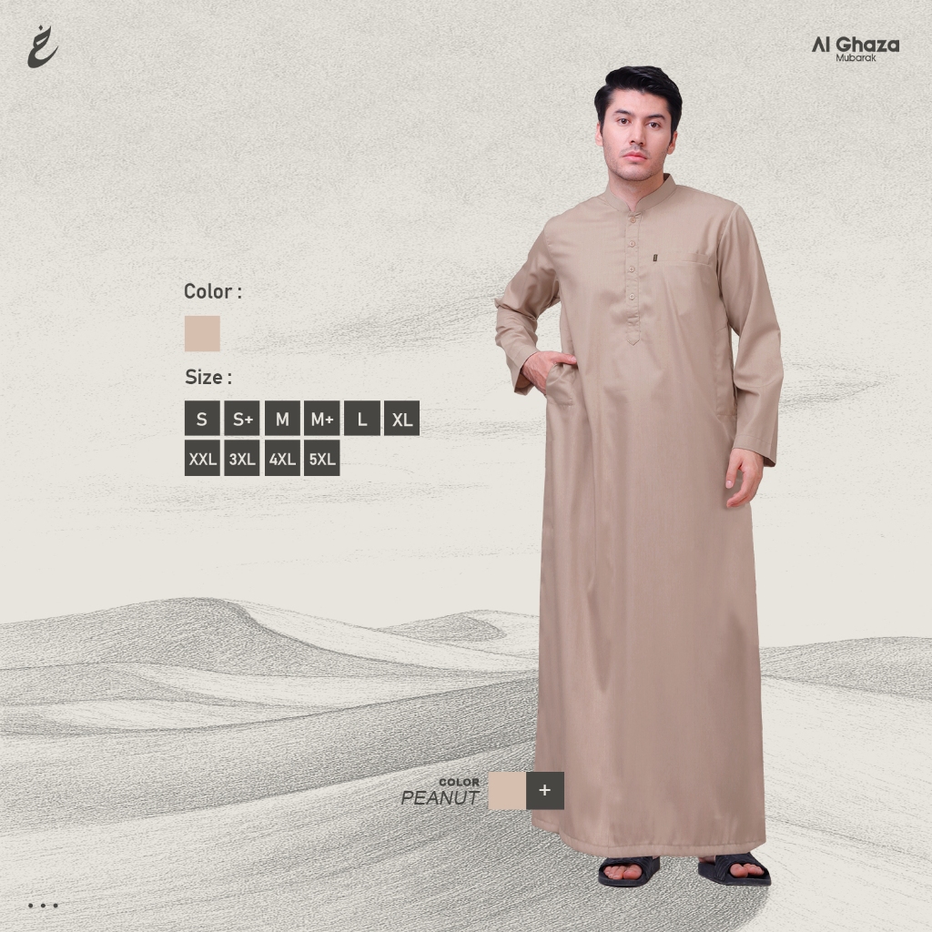 Jual Alghaza Mubarak | Jubah Slim fit Dewasa Cowok Lengan Panjang ...