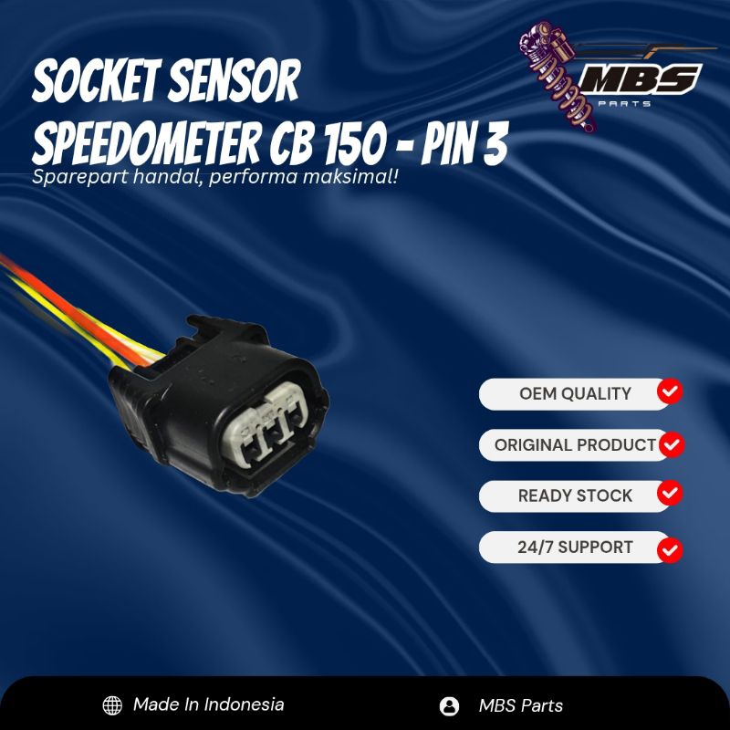 Jual MBS PARTS Socket Sensor Assy Speed Spedometer PIN 3 Honda CB 150 ...
