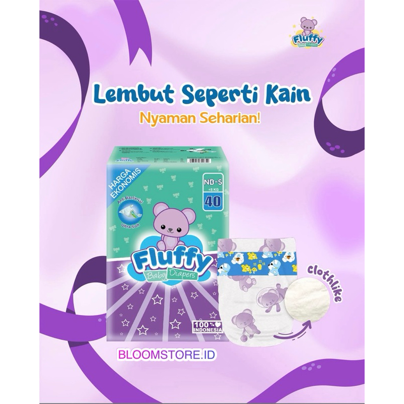 Jual FLUFFY Popok Perekat Sekali Pakai Baby Diaper Diapers Tape Taped ...