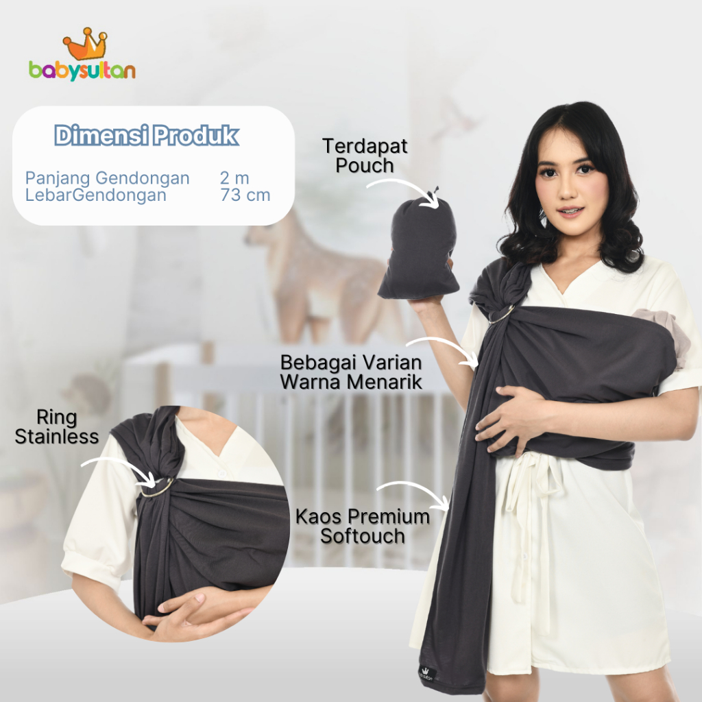 Jual Baby Sultan - Gendongan Bayi Bahan Kaos - Gendongan Ring Sling ...