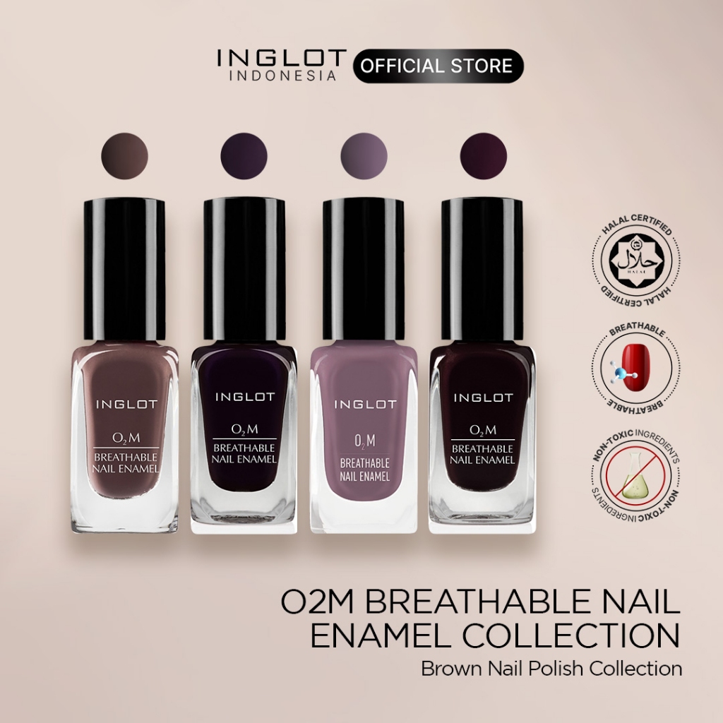 Jual INGLOT O2M Breathable Brown Nail Polish Collection - Koleksi Kutek ...