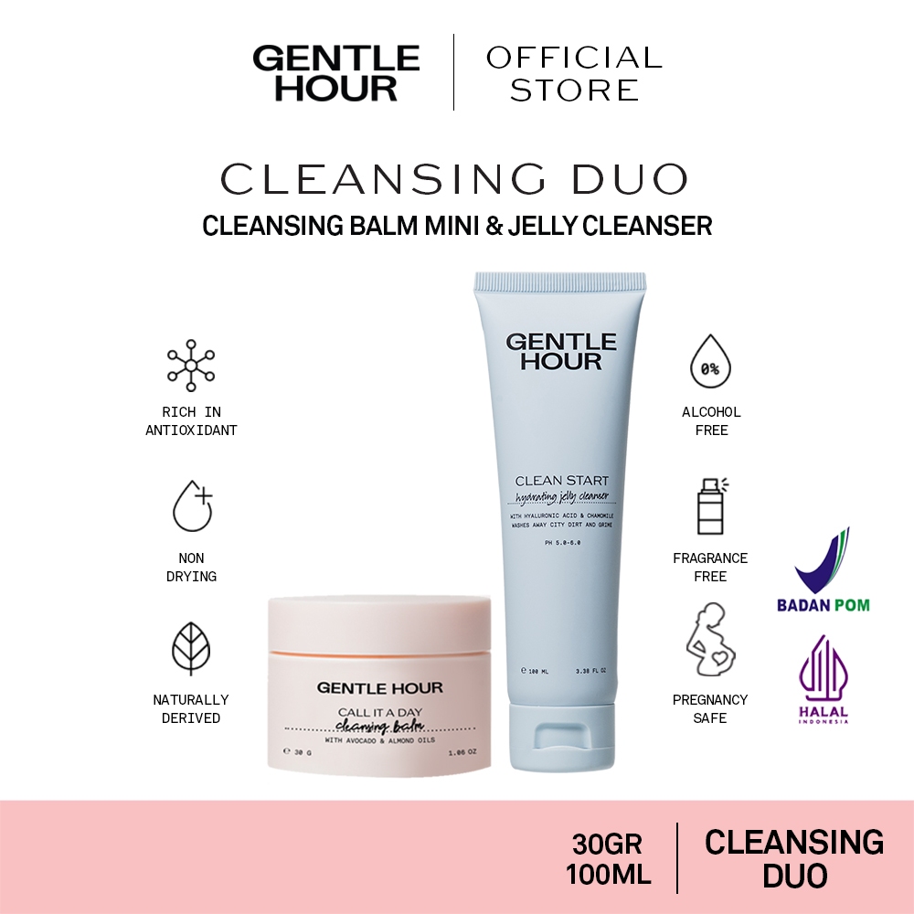 Jual Gentle Hour Cleansing Duo (Balm 80gr/30gr + Jelly Cleanser 100ml ...