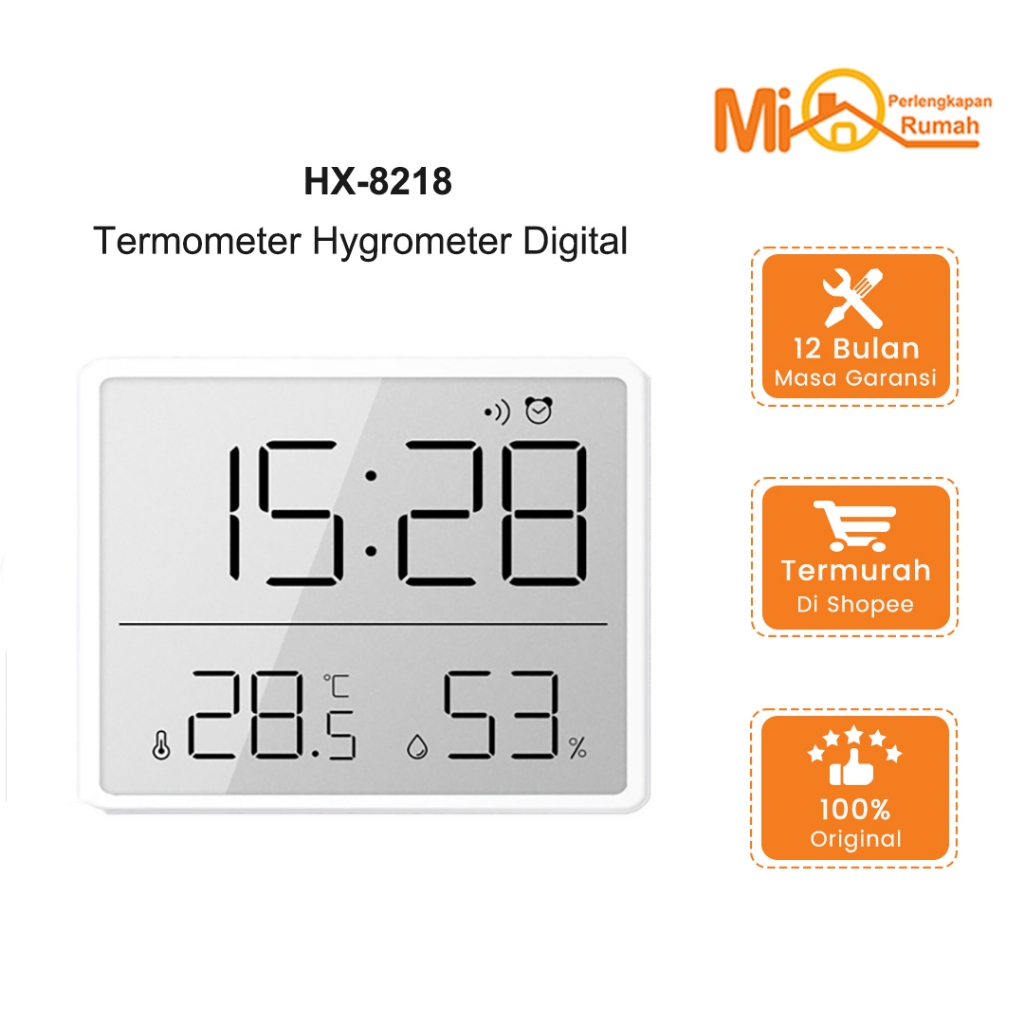 Jual Thermometer Hygrometer Digital HX-8218 - Pengukur Suhu & Kelembaban Akurat, Layar Besar ...