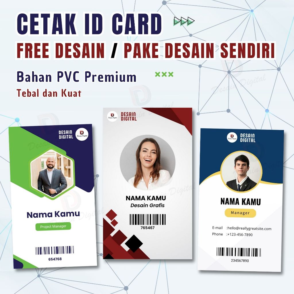 Jual CETAK ID CARD PVC / CUSTOM BISA PAKE DESAIN SENDIRI | Shopee Indonesia