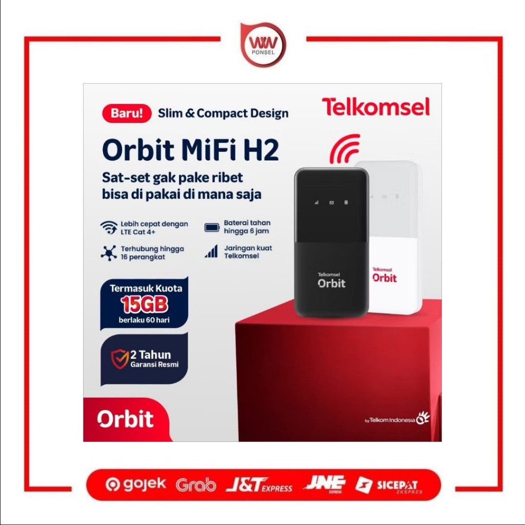 Jual Telkomsel Orbit Mifi H2 Portable Modem Wifi 4G High Speed Bonus ...