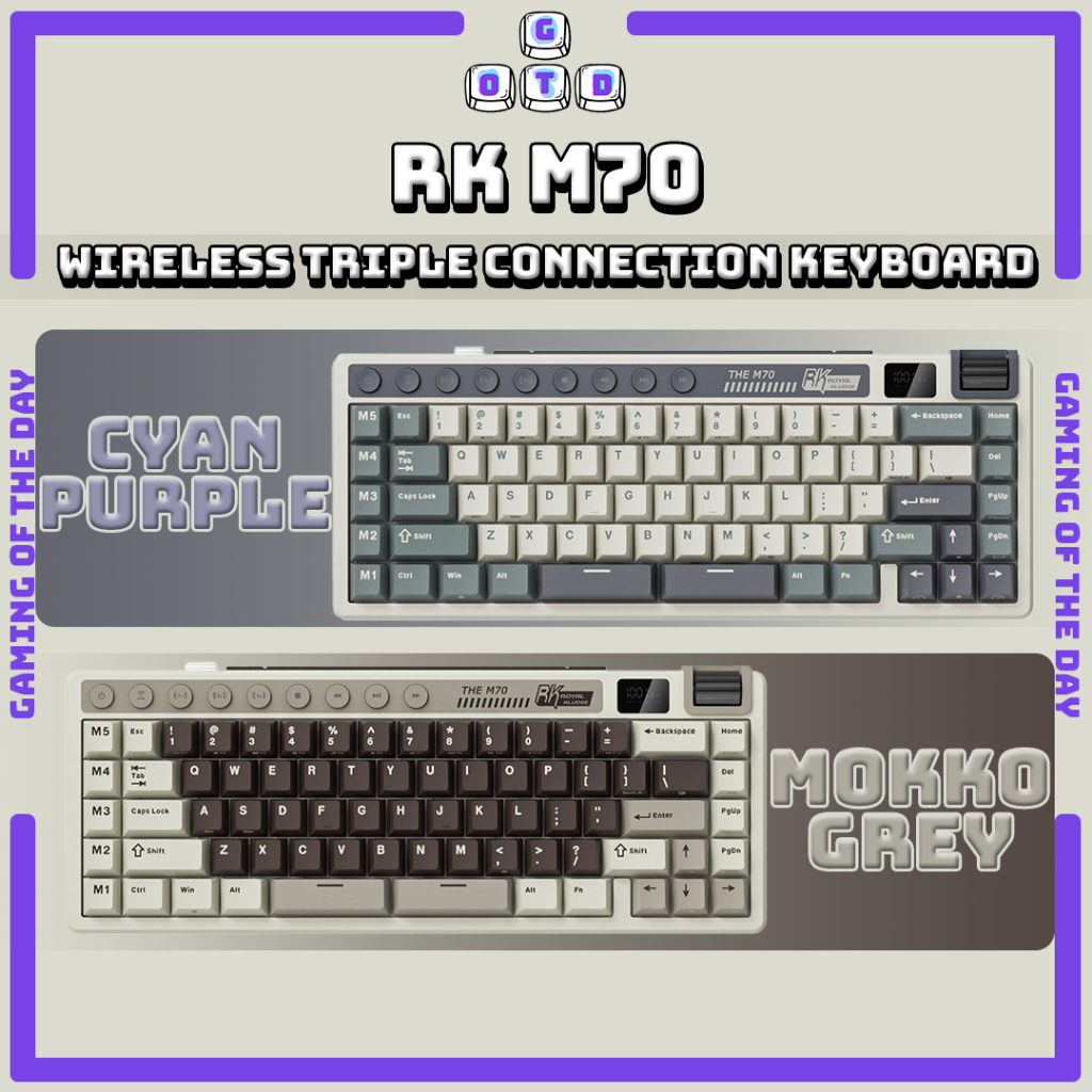 Jual Royal Kludge RK M70 Wireless 3-Mode Knob 75% Gasket Mechanical ...