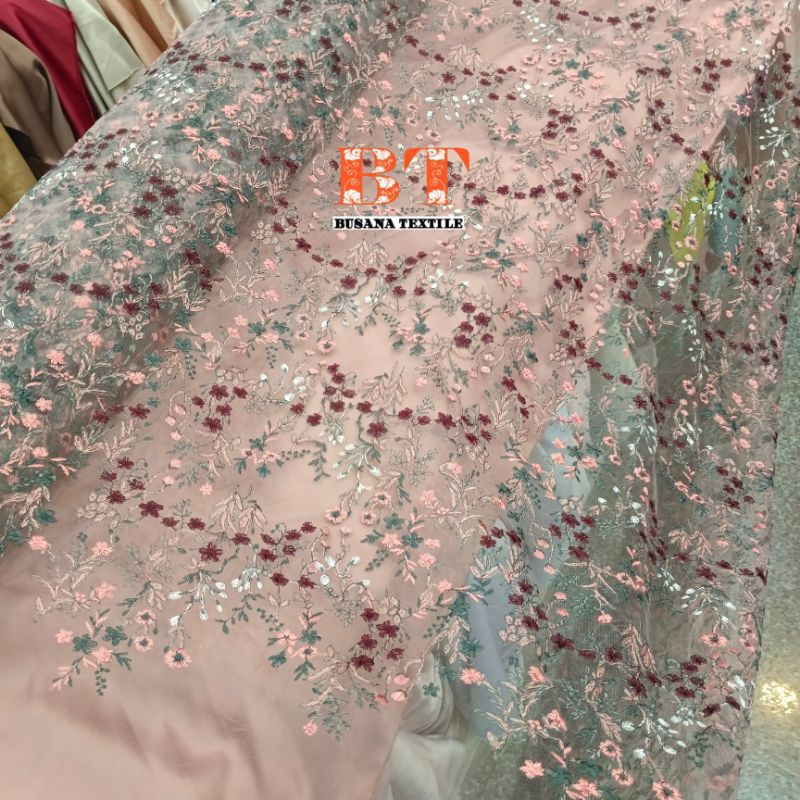 Jual kain TILE BORDIR / TILE GARDEN || harga per setengah mtr | Shopee ...