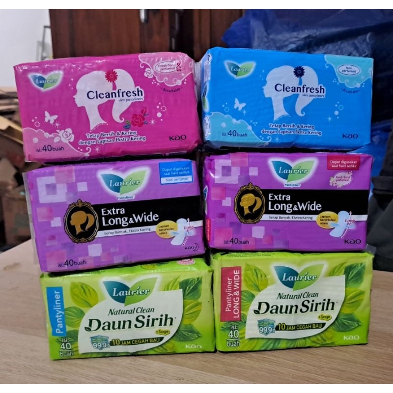 Jual Laurier Pantyliner Extra Long & Wide 40s | Clean Fresh 40s ...