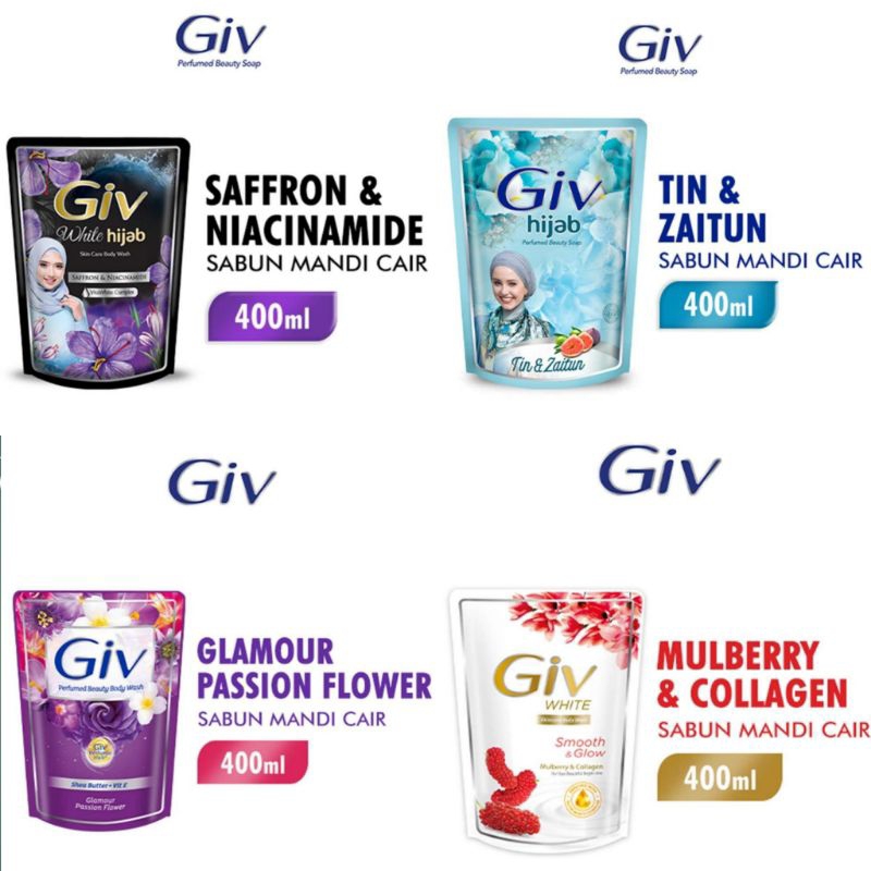 Jual Giv Sabun Mandi Cair Glowing White Mulberry & Collagen/ Hijab Tin ...
