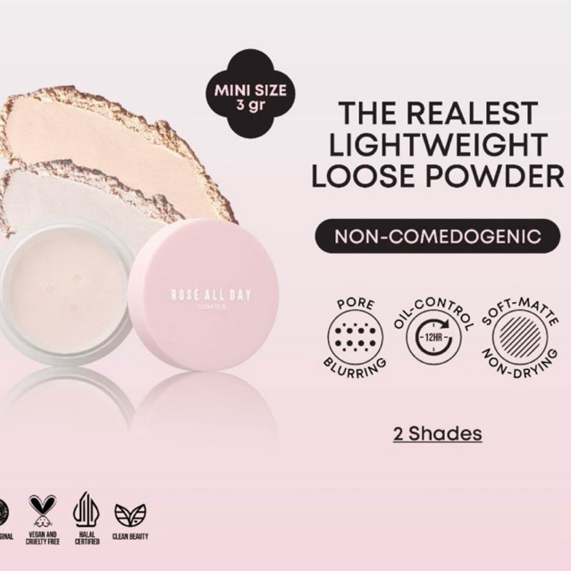 Jual ROSE ALL DAY THE REALEST LIGHTWEIGHT LOOSE POWDER MINI | Shopee ...