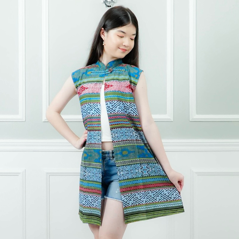 Jual BATIK KIDS Outer Vest Batik Anak Vica Cardigan Motif Tenun Bahan ...