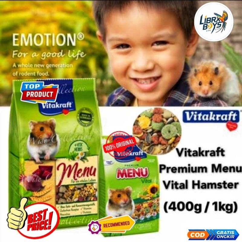 Jual VITAKRAFT MENU HAMSTER Makanan Harian Utama Hamster Marmut Bebas ...