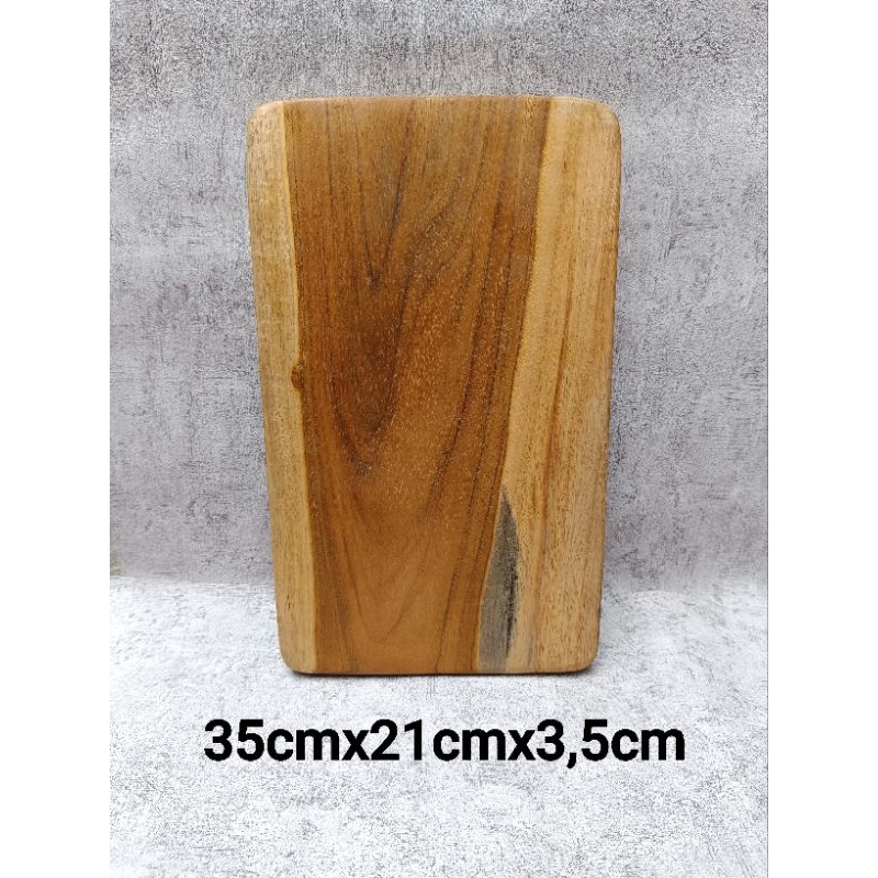 Jual TELANAN KAYU JATI SUPER TEBAL UKURAN ± 35X21X3,5CM KAYU UTUH TANPA ...