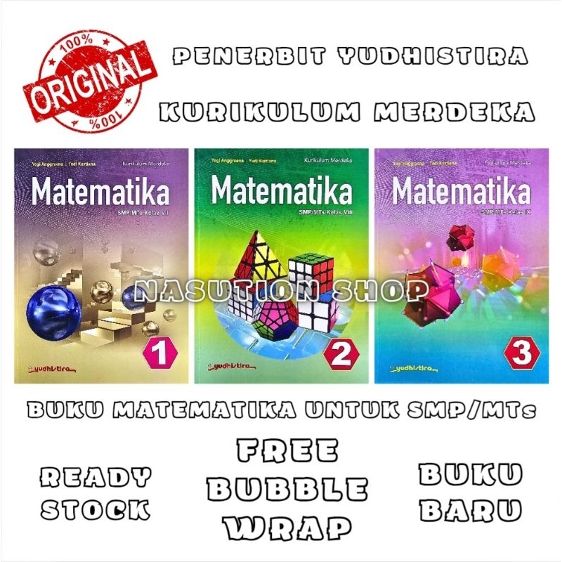 Jual Buku Matematika Kelas 1 2 3 / 7 8 9 SMP/MTs Revisi Yudhistira Kurikulum Merdeka ( KURMER ...