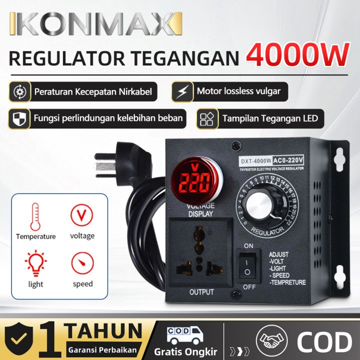 Jual KONMAX 4KW 220V Pengatur 4000W Daya Tinggi Thyristor Regulator ...