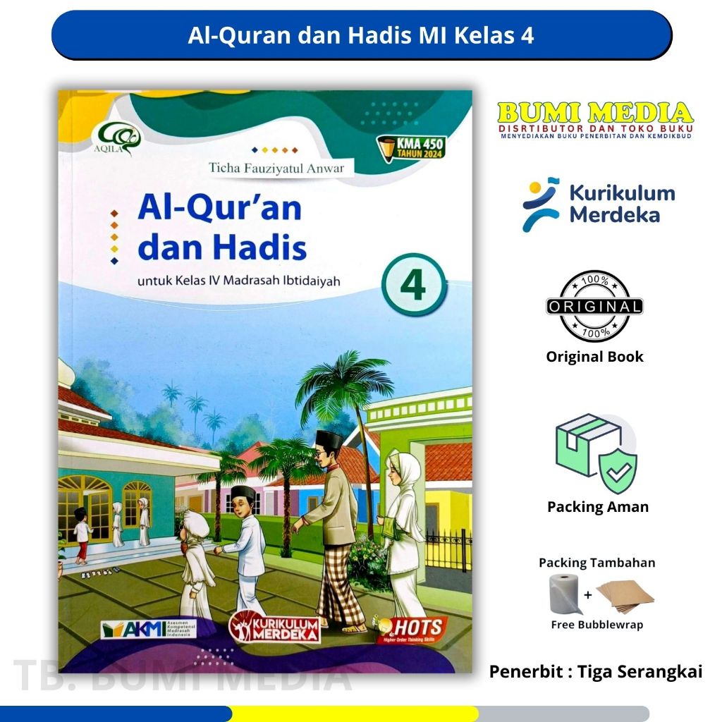 Jual Buku Al-Qur'an dan Hadis Revisi1 untuk MI Kelas 4 Tiga Serangkai Aqila Kurikulum Merdeka ...