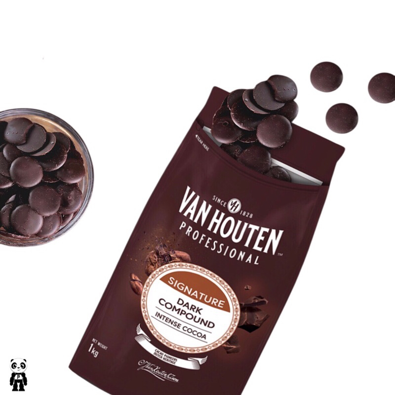 Jual Van Houten Intense Dark Compound Coin Button 1 Kg Coklat Compound Hitam Bentuk Koin ...
