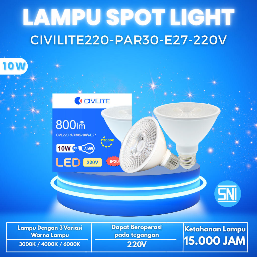 Jual Civilite Lampu Spot Light PAR30 LED 10 Watt CVL3PAR30S Dengan ...
