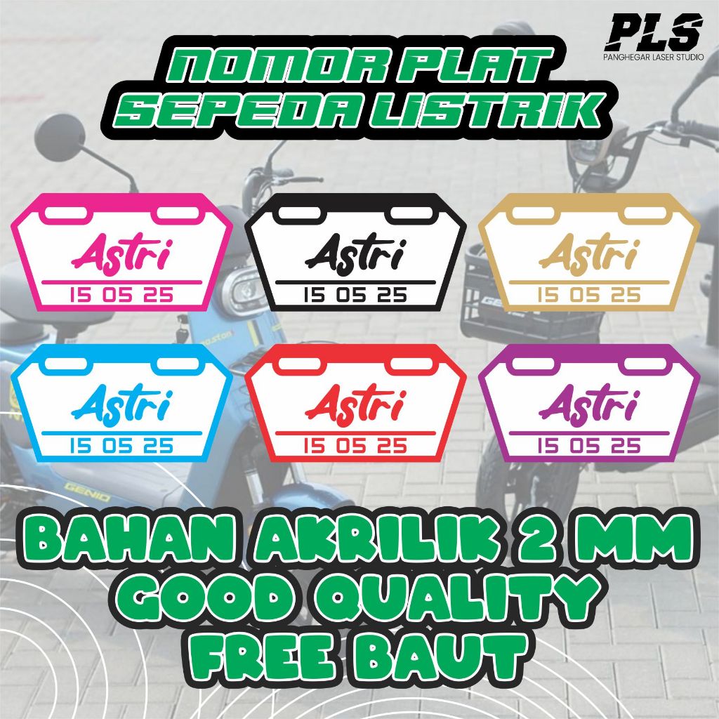 Jual NOMOR PLAT SEPEDA LISTRIK (bahan Akrilik) | Shopee Indonesia