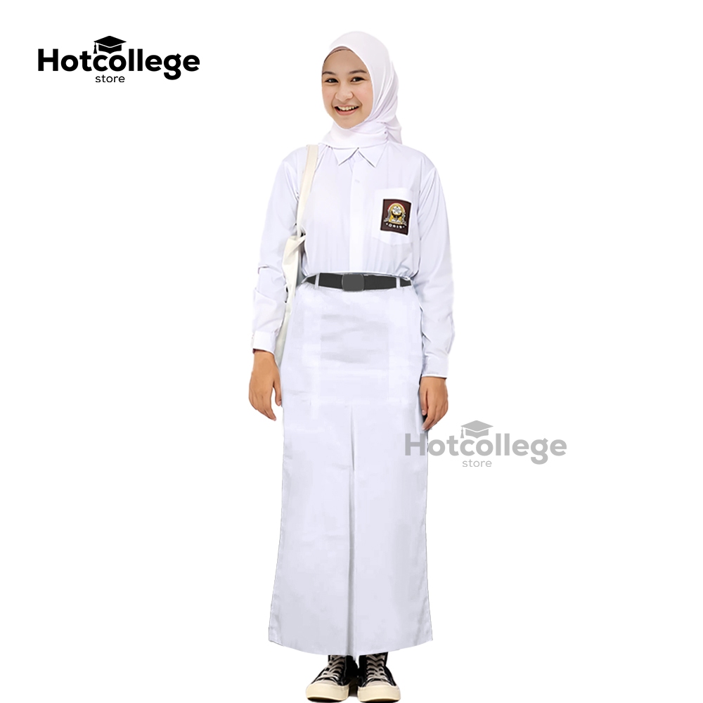 Jual Hotcollege Seragam Sekolah Rok Panjang Span Putih SMA SMK Bahan Premium Terlaris | Shopee ...