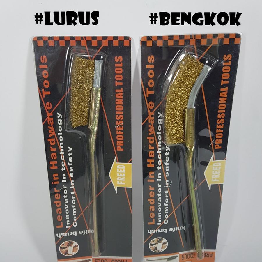 Jual FREED Sikat Kawat Baja Kuningan Gagang Besi Lurus dan Bengkok | Shopee Indonesia