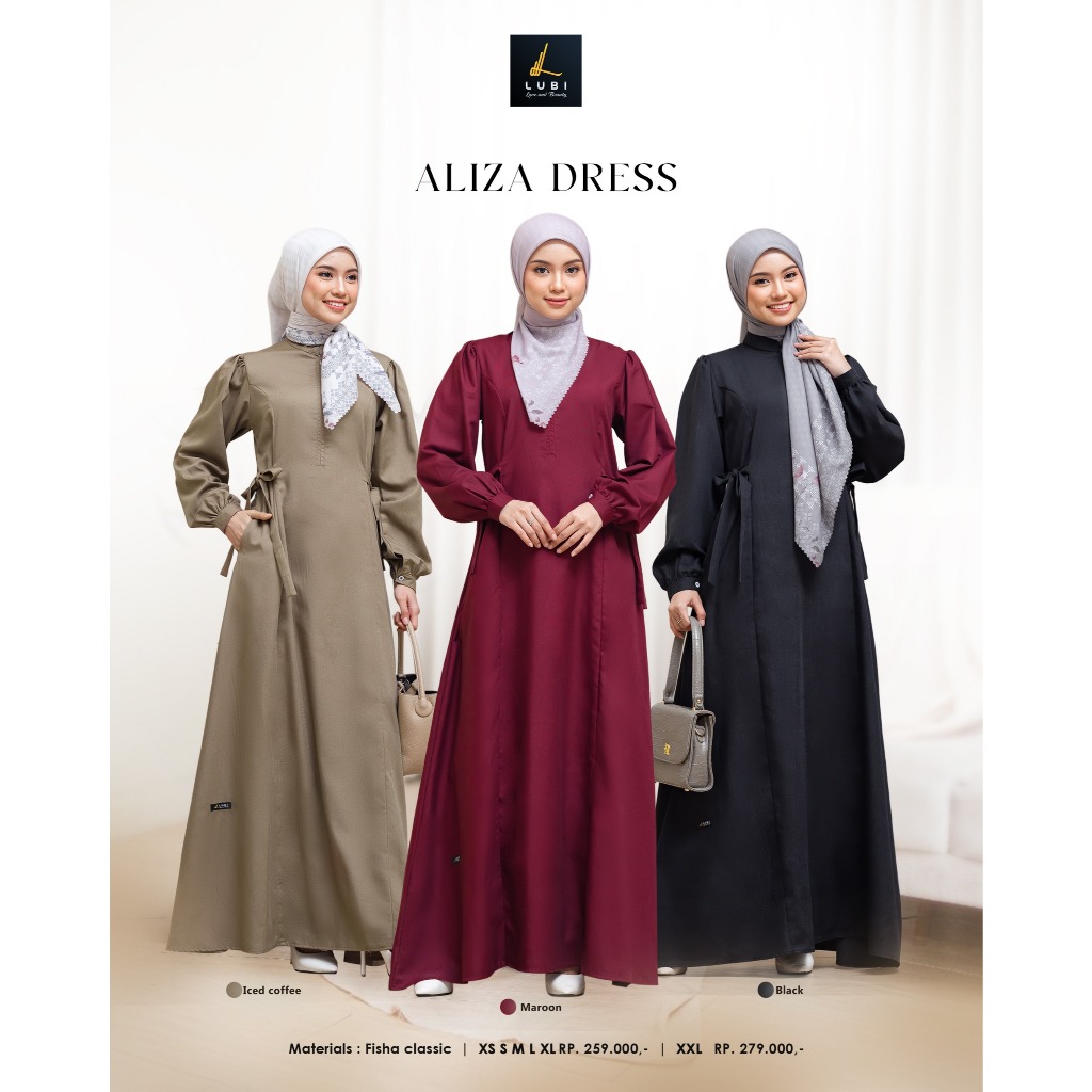Jual Gamis Lubi Terbaru 2025 LUBI ALIZA DRESS Gamis Wanita Kekinian ...