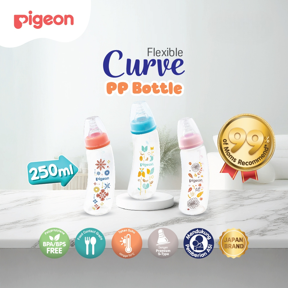 Jual Pigeon Botol PP Clear Curve 250ML - 150ML / Pigeon Botol Susu ...