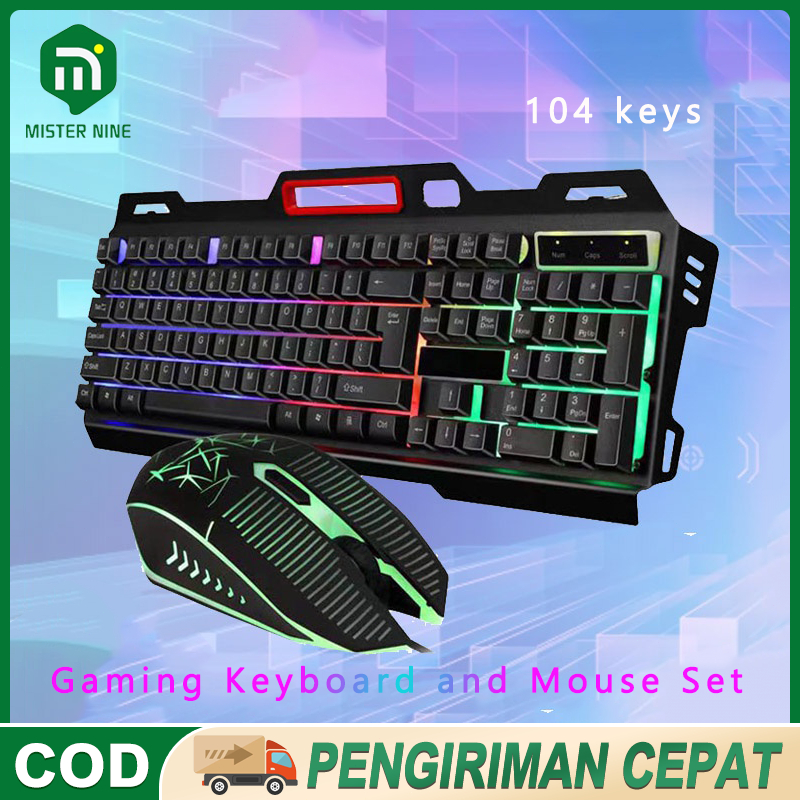 Jual GTX300 Gaming Keyboard and Mouse Set Colorful LED USB Wired ...