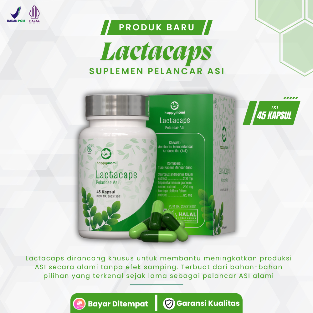 Jual Happymomi ASI Booster Lactacaps Suplemen Pelancar ASI 45 kapsul ...