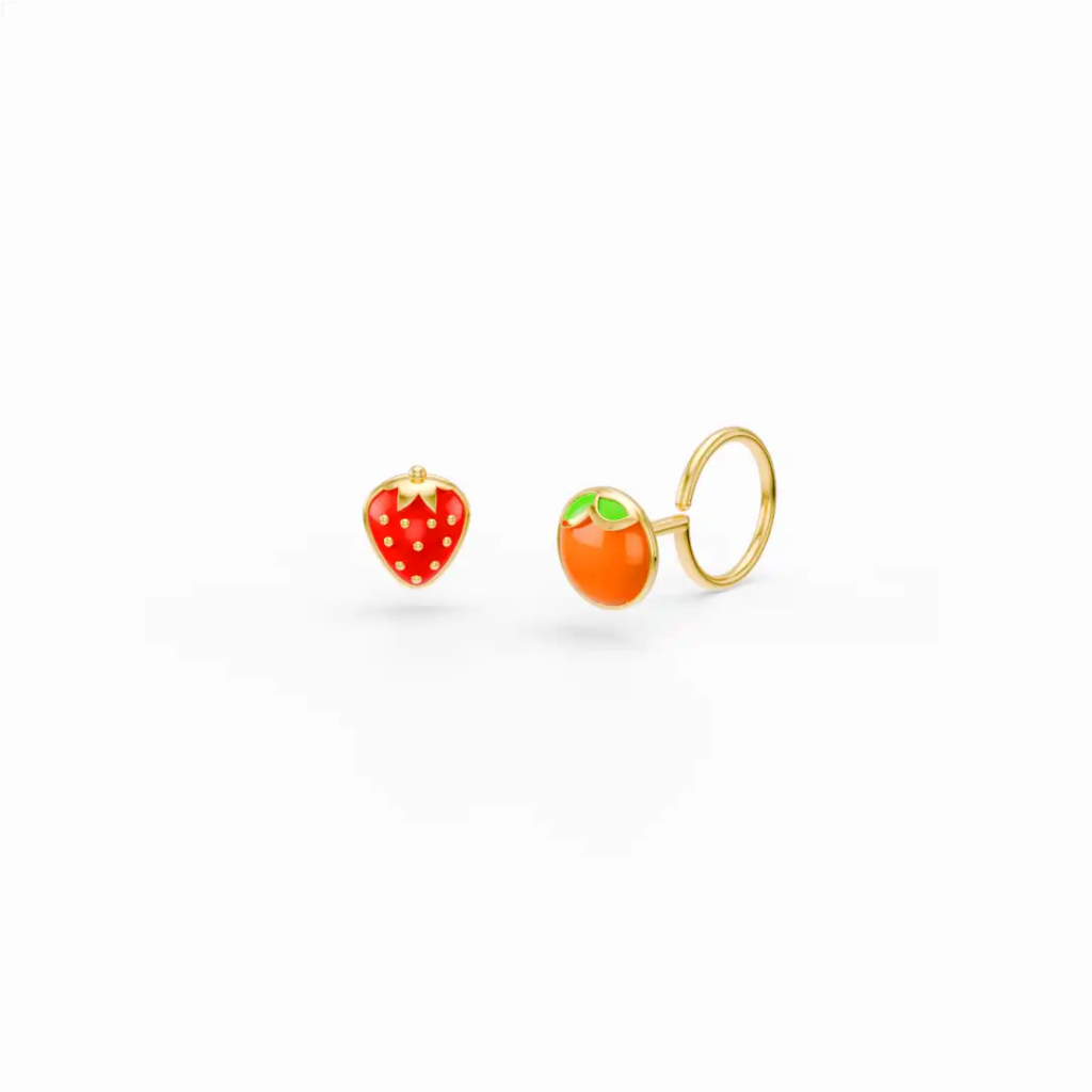 Jual LITTLETHINGSHEWEAR - Anting Emas Bayi Fruit - Anting Loop End ...
