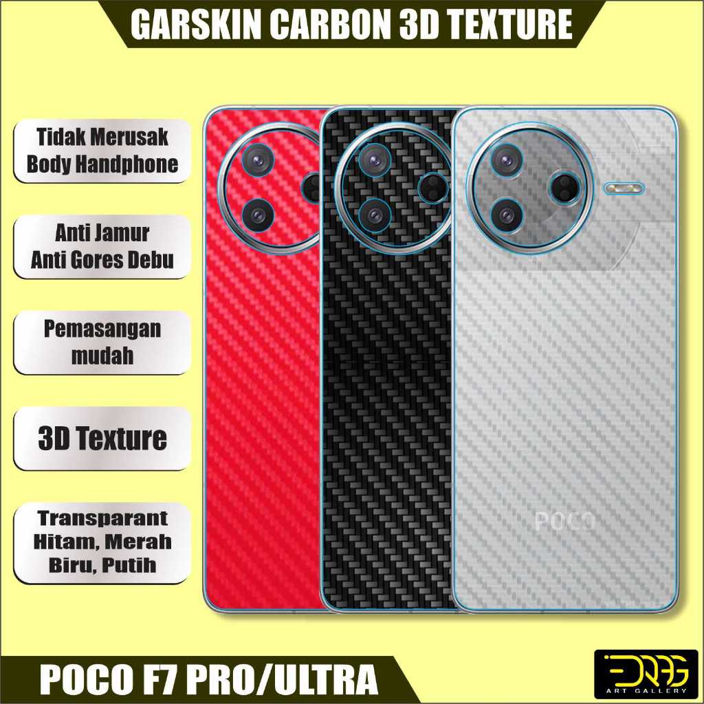 Jual Sticker Karbon POCO F7 / F7 Pro / F7 Ultra Garskin Carbon Anti ...