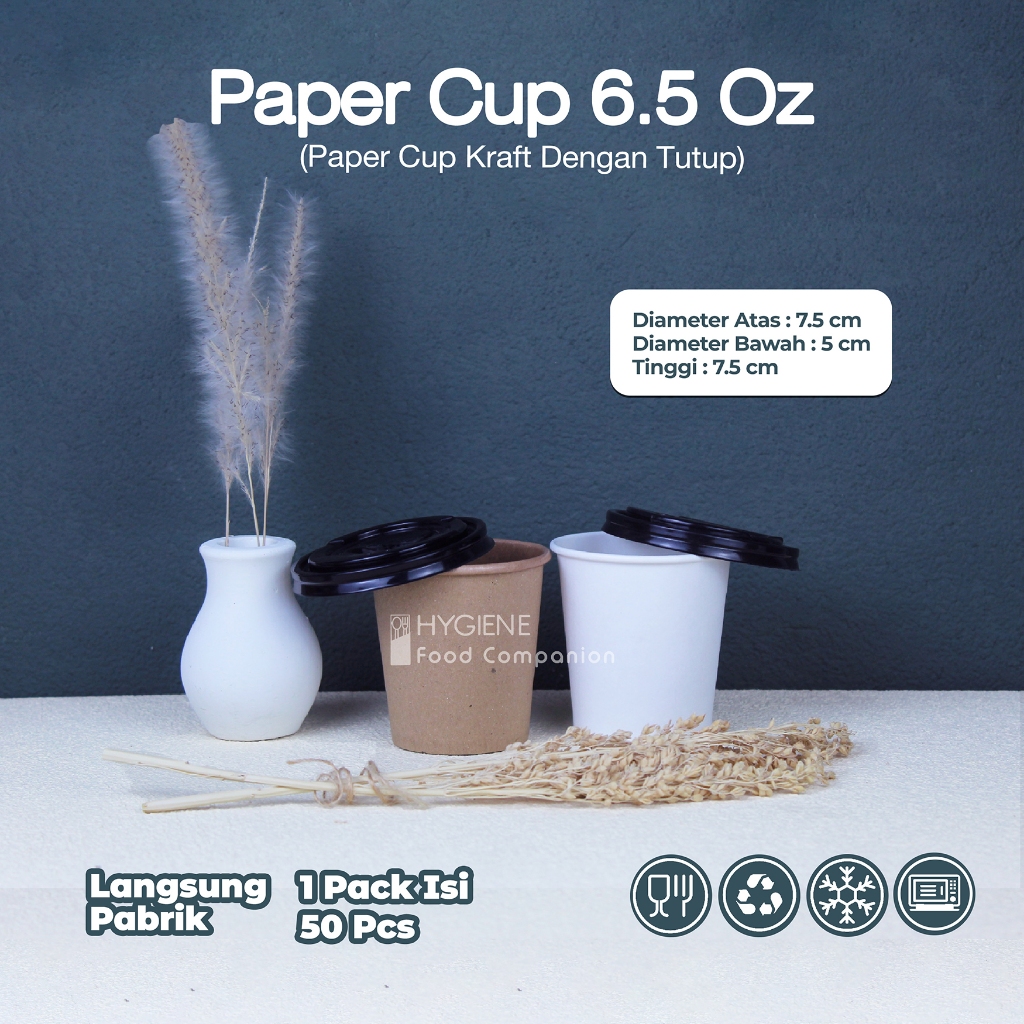 Jual Paper Cup Tahan Panas / Hot Paper Cup / Gelas Kertas Minuman 6,5 Oz | Shopee Indonesia