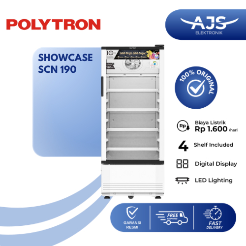 Jual SHOWCASE POLYTRON SCN 140 / SCN 190 Liter 3 Rak Display Cooler Low ...