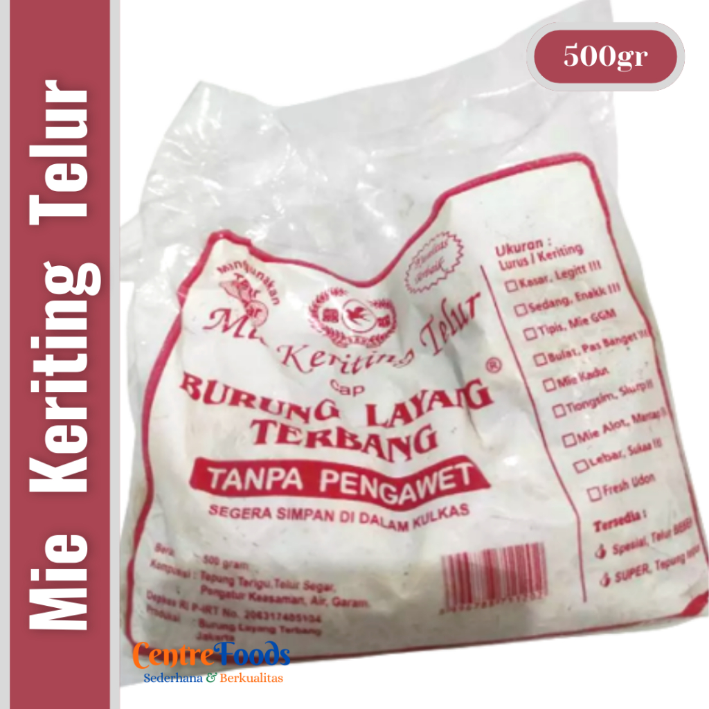 Jual Mie Ayam Keriting Telur Cap Burung Layang Terbang Mentah - Bakmi ...