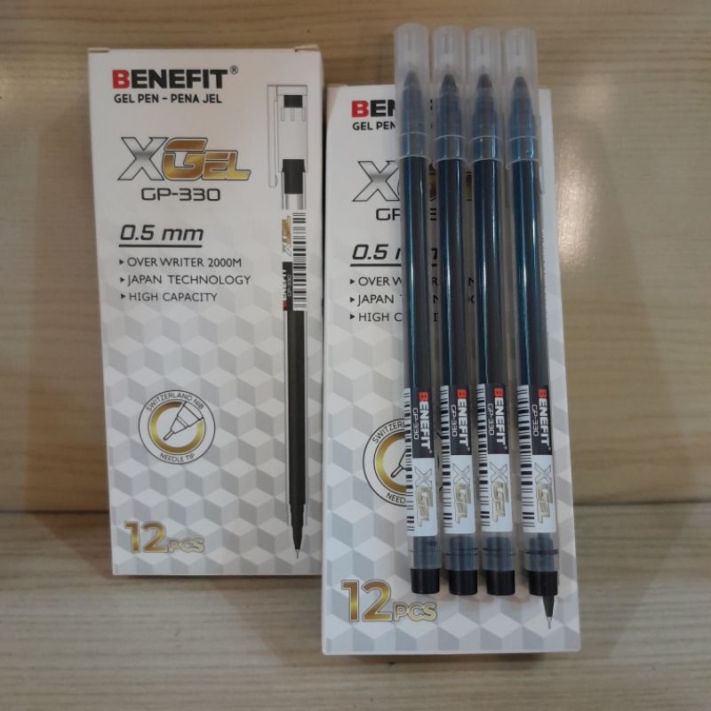Jual Bolpen Benefit GP-330 Gel 0.5 Per pak isi 12pcs Murah | Shopee ...