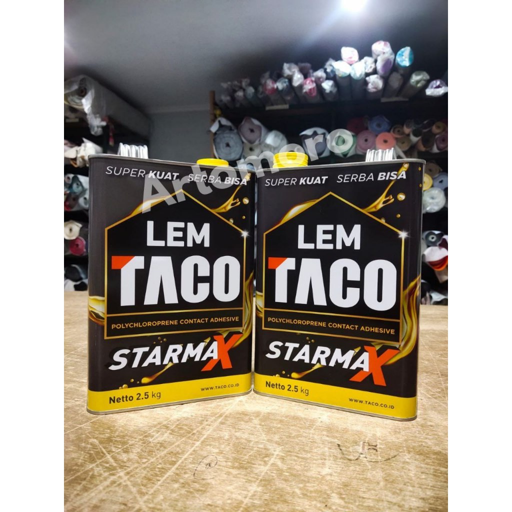 Jual Lem Taco Star Max Lem Super Kuat serba Bisa / Lem HPL Vinyl Galon 2,5kg (Lem Kuning ...