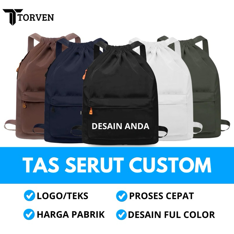 Jual Tas Ransel Serut Custom untuk Seminar, Perusahaan, Komunitas ...