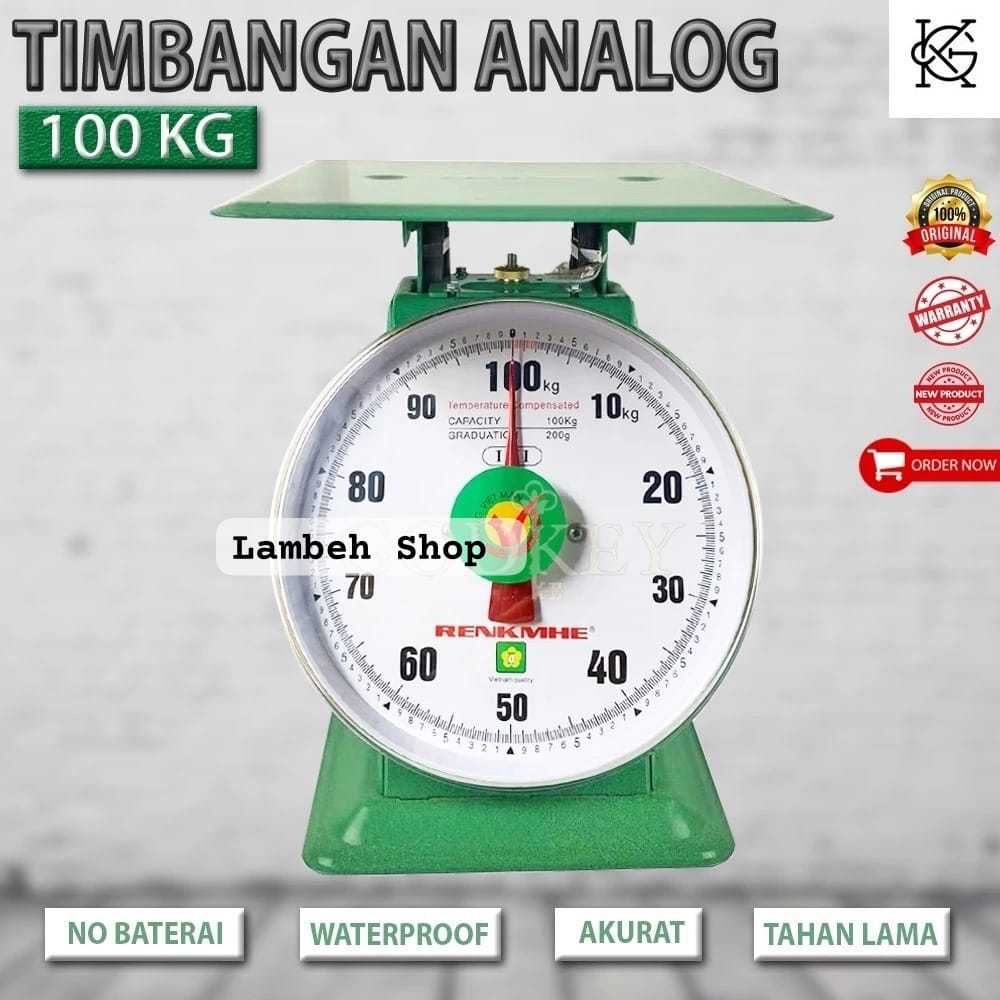 Jual RENKMHE Timbangan Analog 60Kg 100Kg 150Kg Manual Jarum Duduk Meja Electronic Spring Dial ...