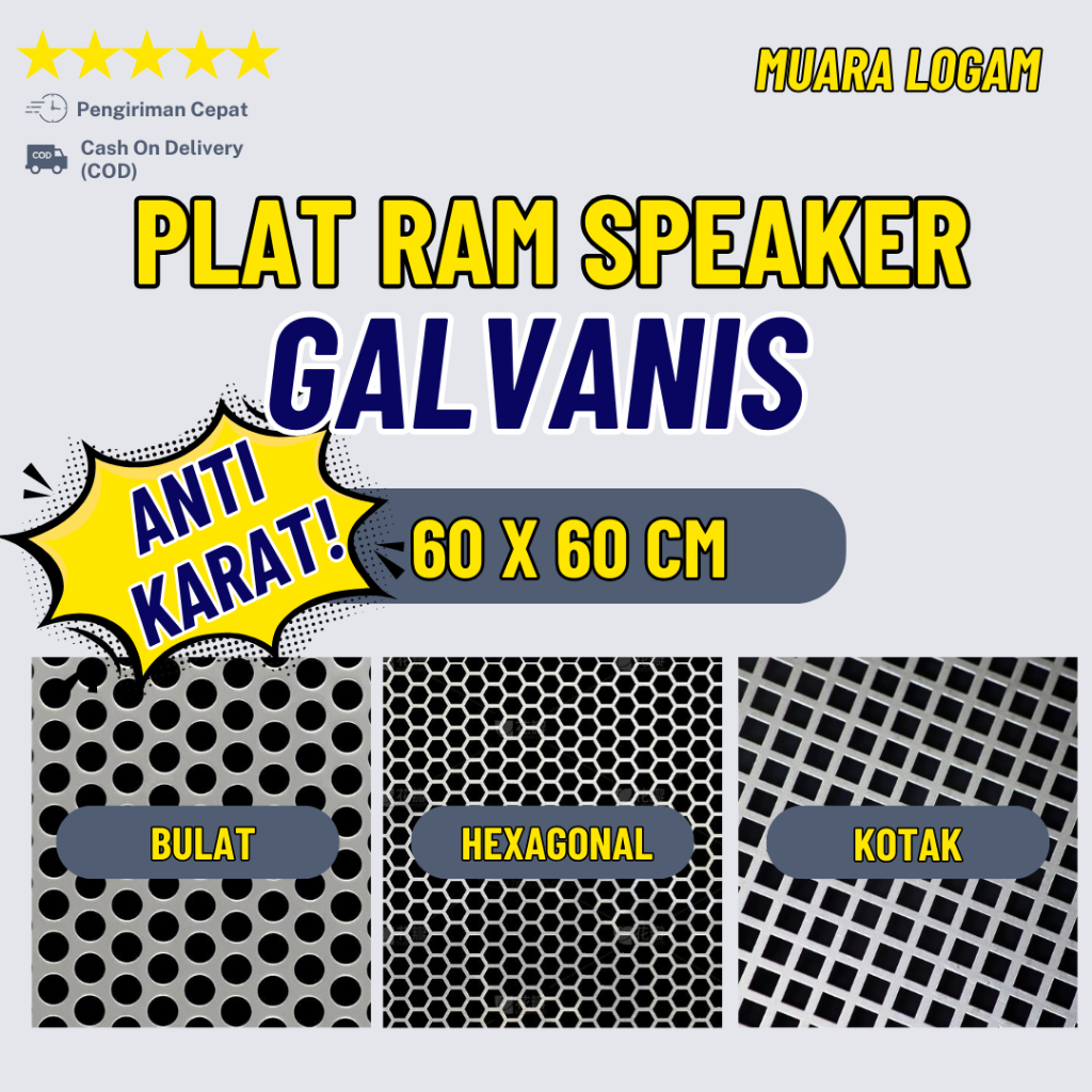 Jual Plat 60 x 60 - Plat Besi Ram Speaker Ram Grill Galvanis Lubang ...