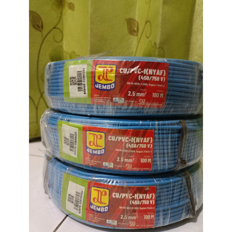 Jual kabel NYAF 2,5mm² 100meter merk JEMBO SERABUT TEMBAGA murni | Shopee Indonesia