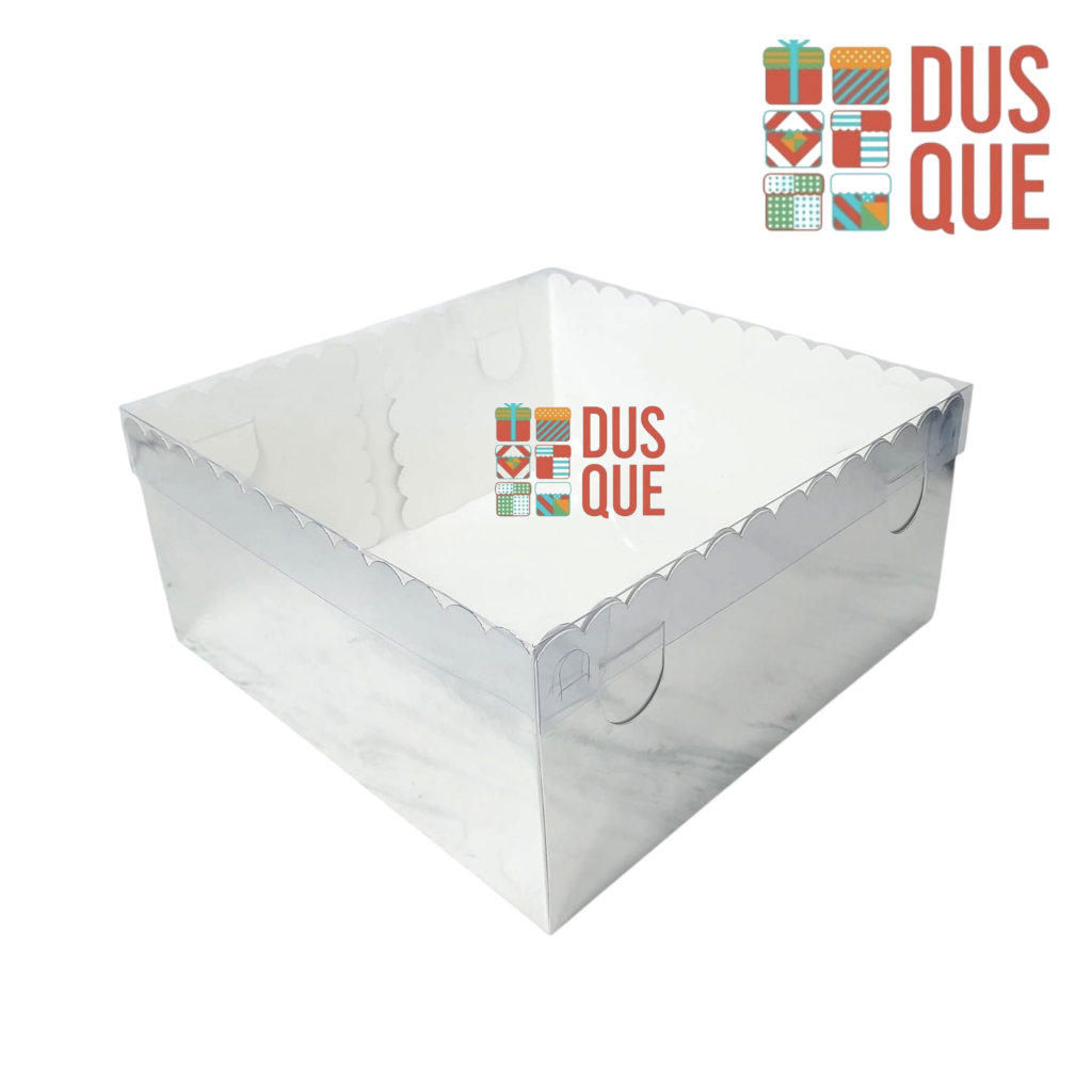 Jual (5 Pcs) Dus Kotak Kue Box Hologram Silver Laminasi Cake Ivory ...