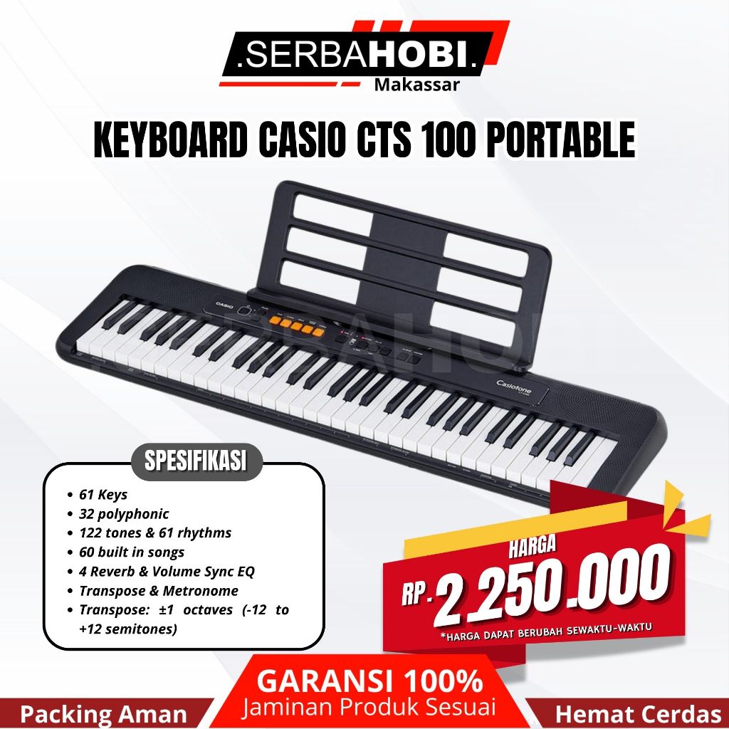 Jual Keyboard CASIO CTS-100 Original Keyboard Portable Cocok Untuk ...