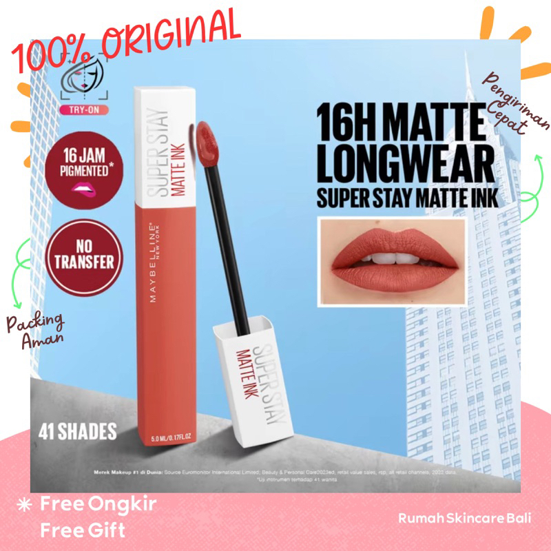 Jual MAYBELLINE Superstay Matte Ink Liquid Long Lasting Waterproof Matte Lipstick Lipcream Make ...