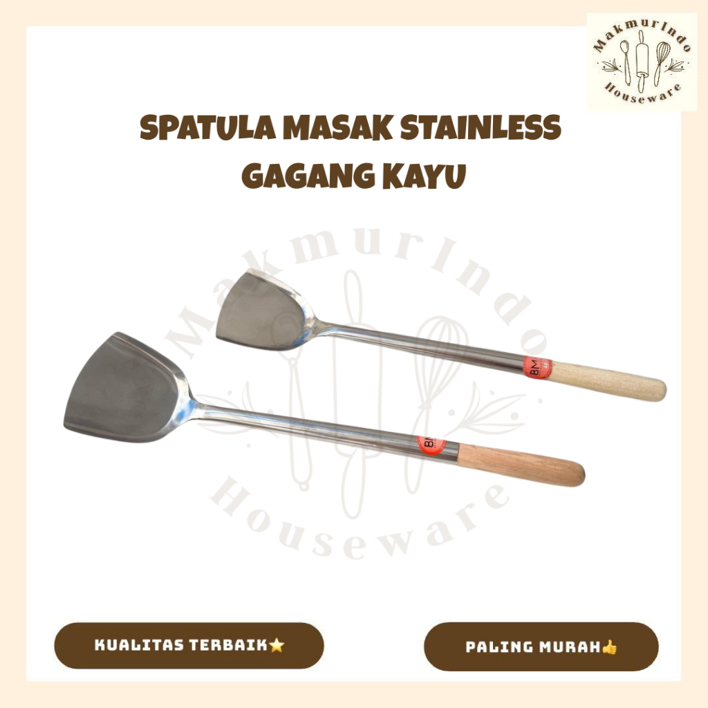 Jual Sendok Goreng Jumbo Gagang Kayu Size Besar Dan Panjang Sodet ...