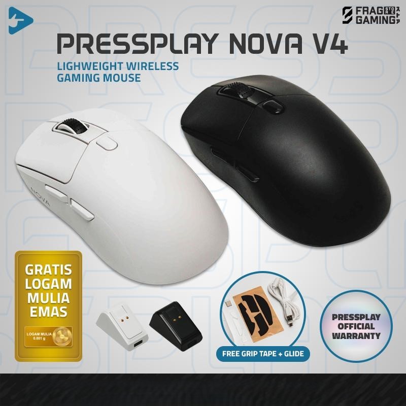 Jual Pressplay NOVA V4 Lightweight Wireless Gaming Mouse Press Play ...